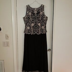 J Kara Dresses | Chiffon Grayish Blue Beaded Formal Dress | Poshmark
